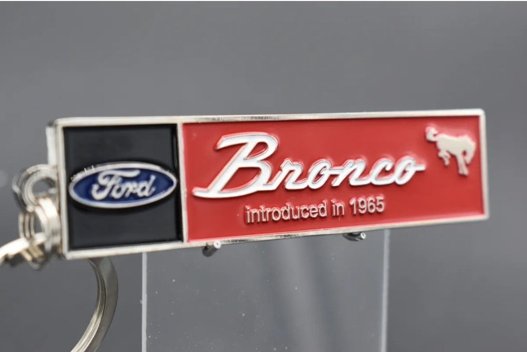 Ford Bronco Keychains. Single Sided, 3mm Thick Painted Metal Keychain ...