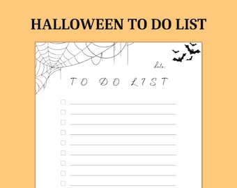 Halloween To-do List Printable PDF Planner - Etsy