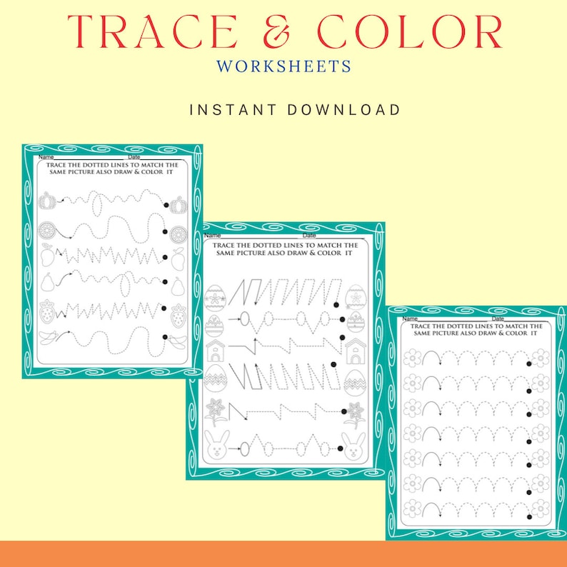 Tracing Lines, Trace and Color Worksheets, Pre-writing Practice, Busy ...