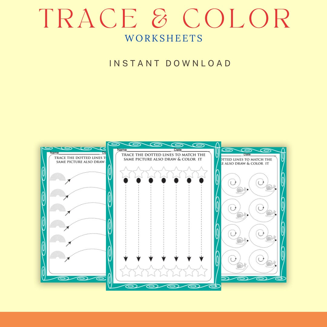 Tracing Lines, Trace and Color Worksheets, Pre-writing Practice, Busy ...
