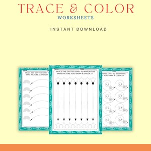 Tracing Lines, Trace and Color Worksheets, Pre-writing Practice, Busy ...