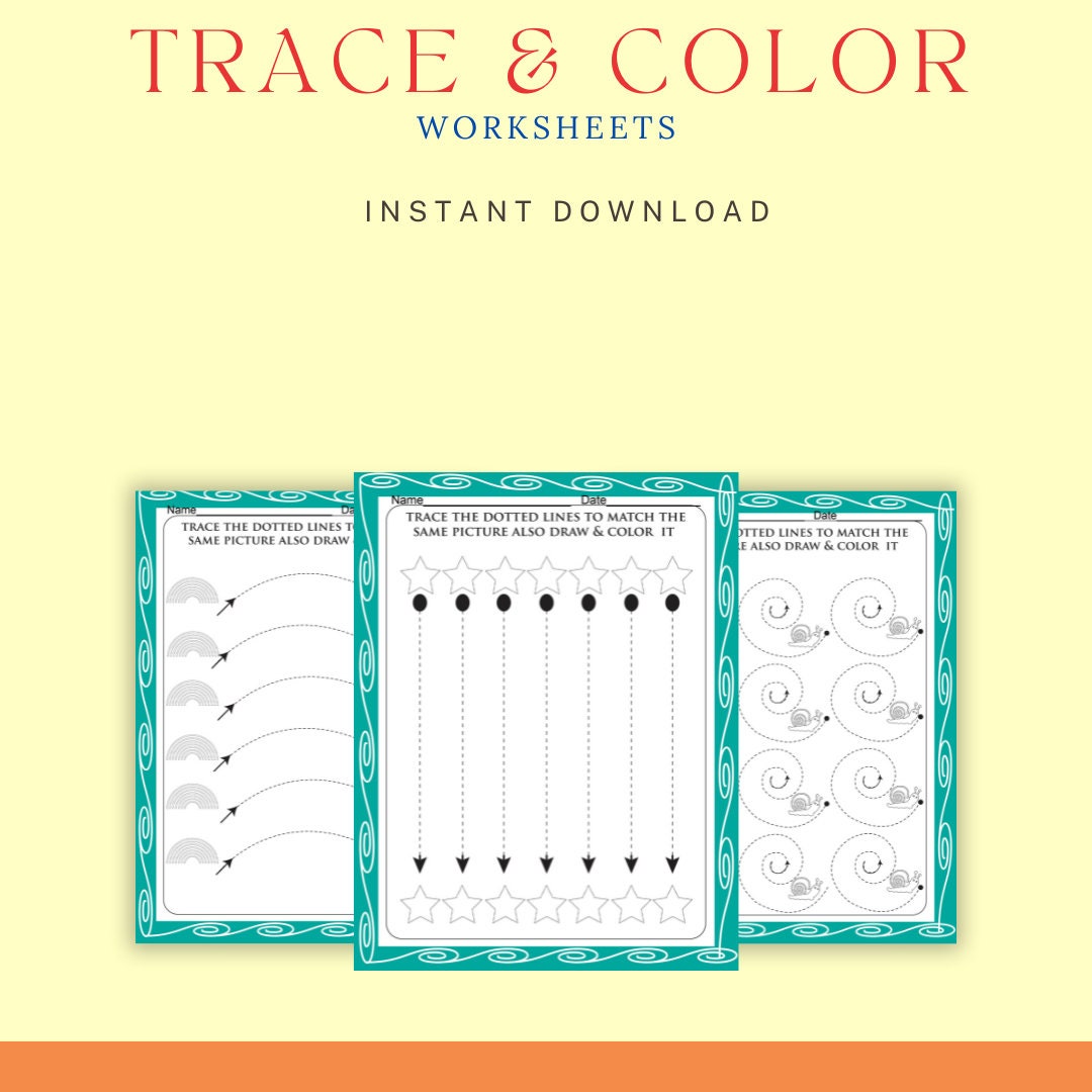 Tracing Lines, Trace and Color Worksheets, Pre-writing Practice, Busy ...