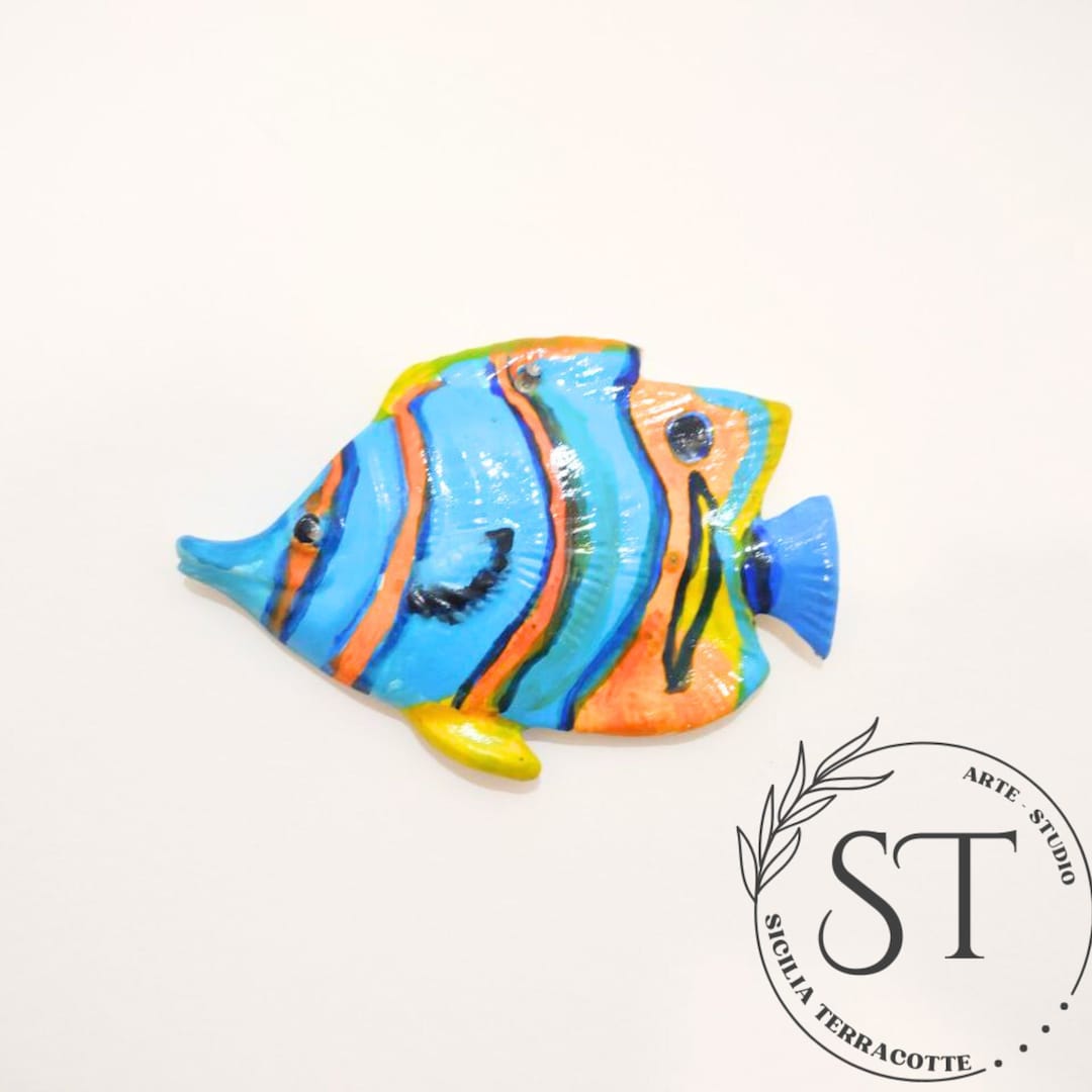 Terracotta Fish Wall Mount Sicilian Art Decorated - Etsy