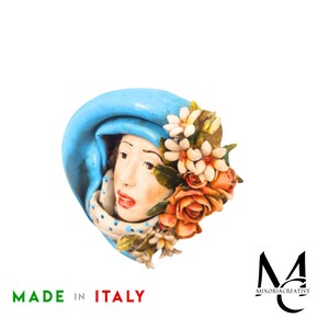 Made in Italy-terracotta Wall Mask, Original Handmade Ceramic White ...