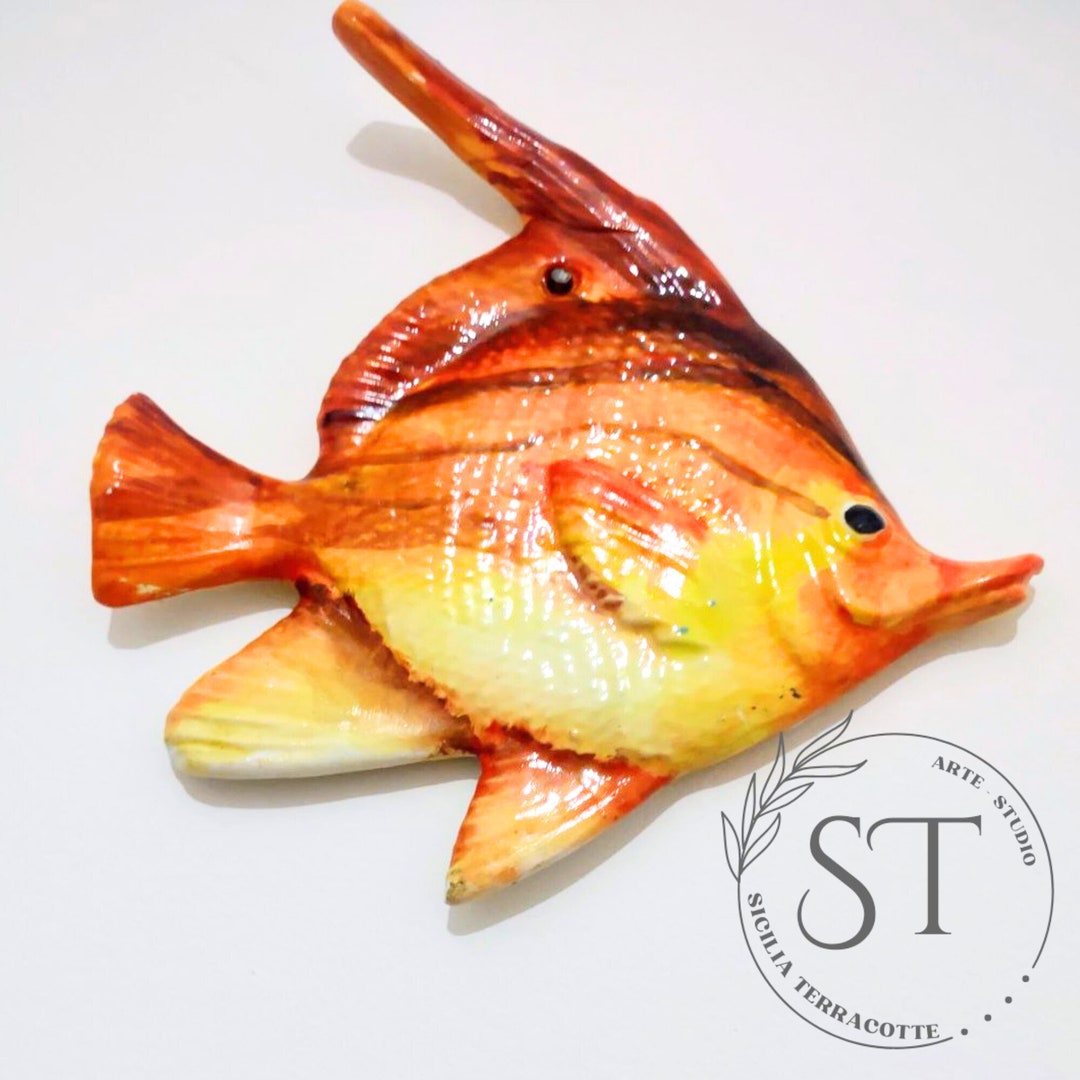 Terracotta Fish Wall Hanging Decorated Sicilian Art - Etsy