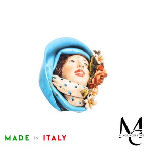 Made in Italy-terracotta Wall Mask, Original Handmade Ceramic White ...