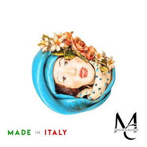 Made in Italy-terracotta Wall Mask, Original Handmade Ceramic White ...