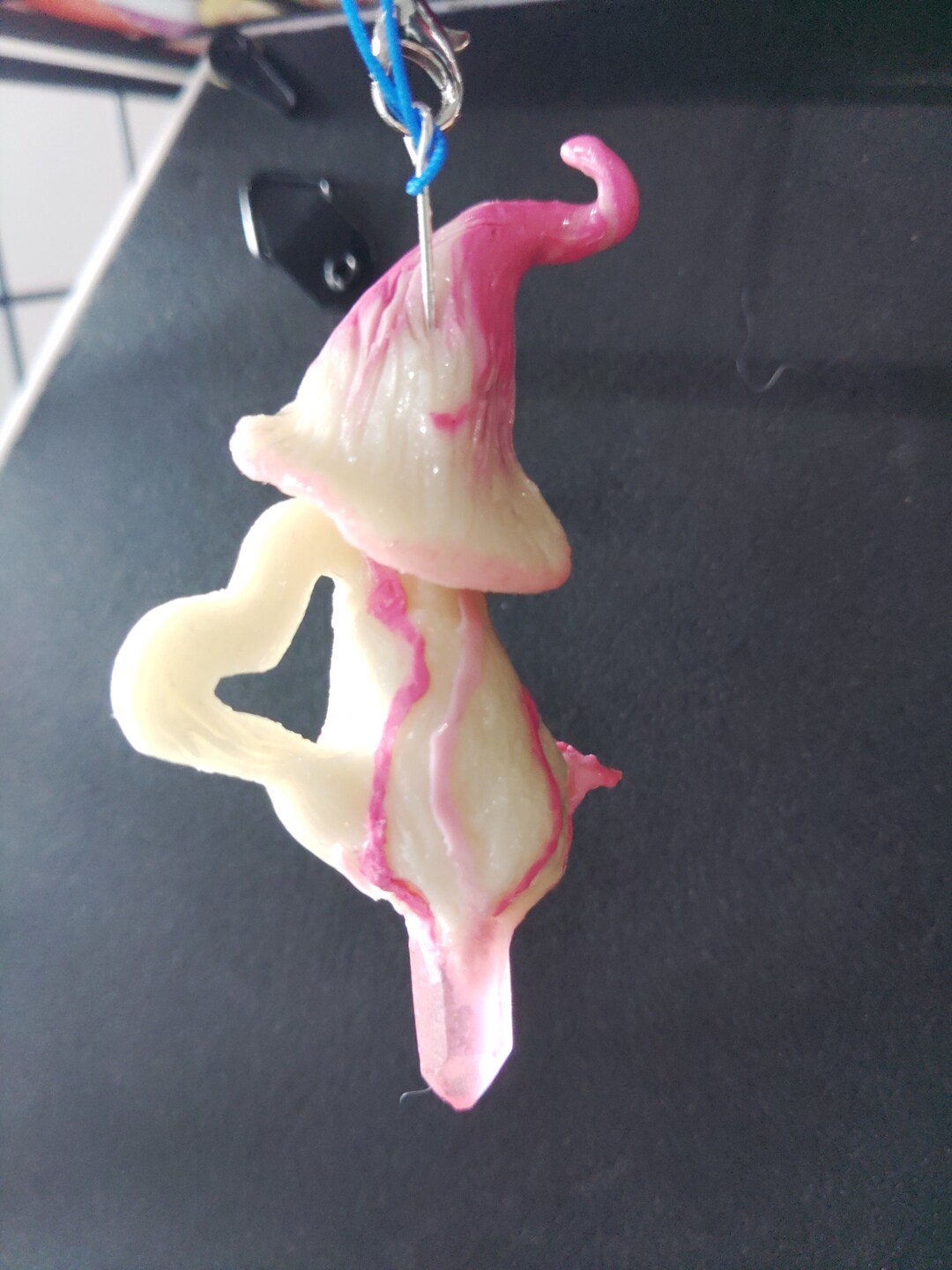 Faeriecore Necklace Fae Aesthetic Mushroom Charm Pink Mushroom Amulet ...