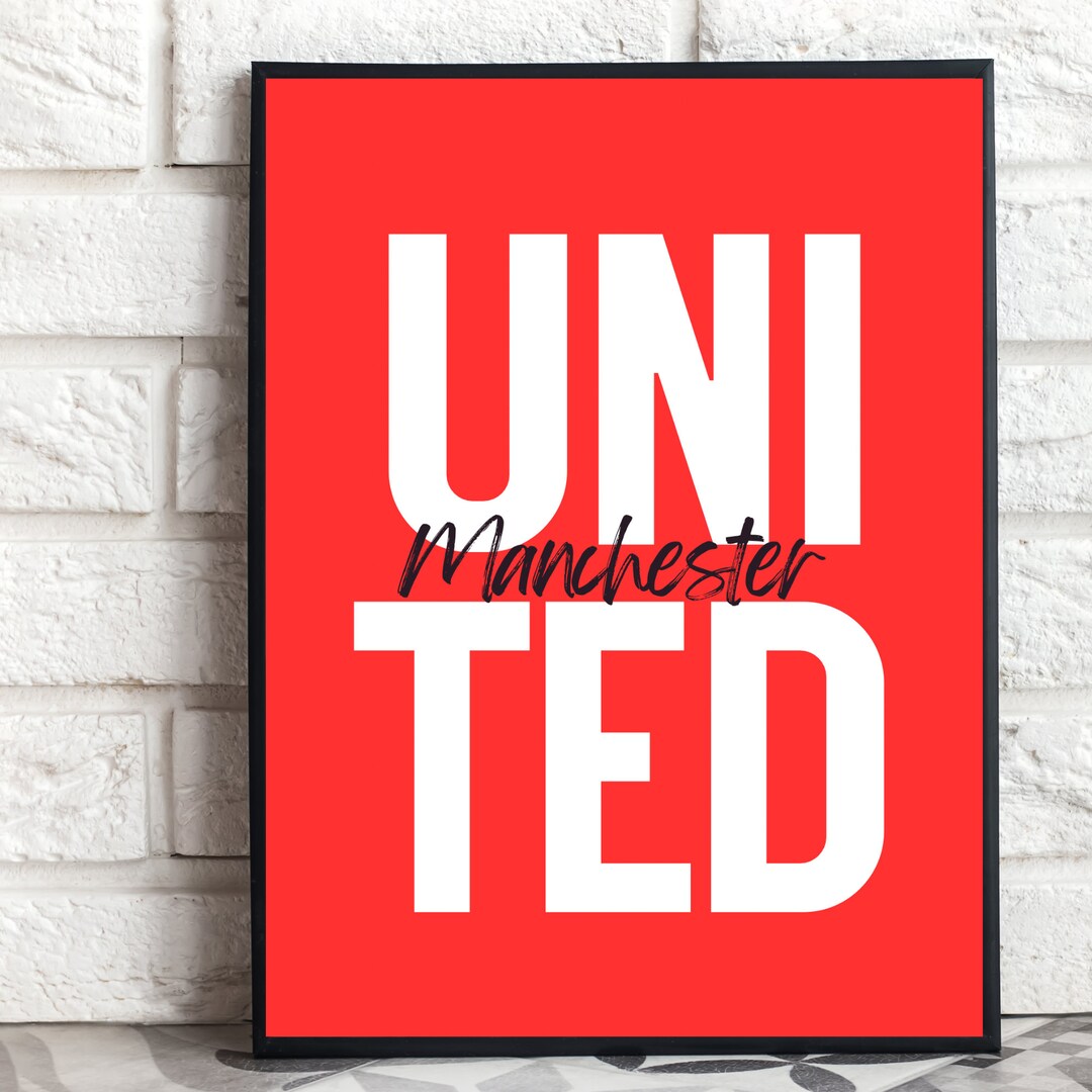Manchester United Print - Red Football A4 Digital Wall Art Home Decor ...