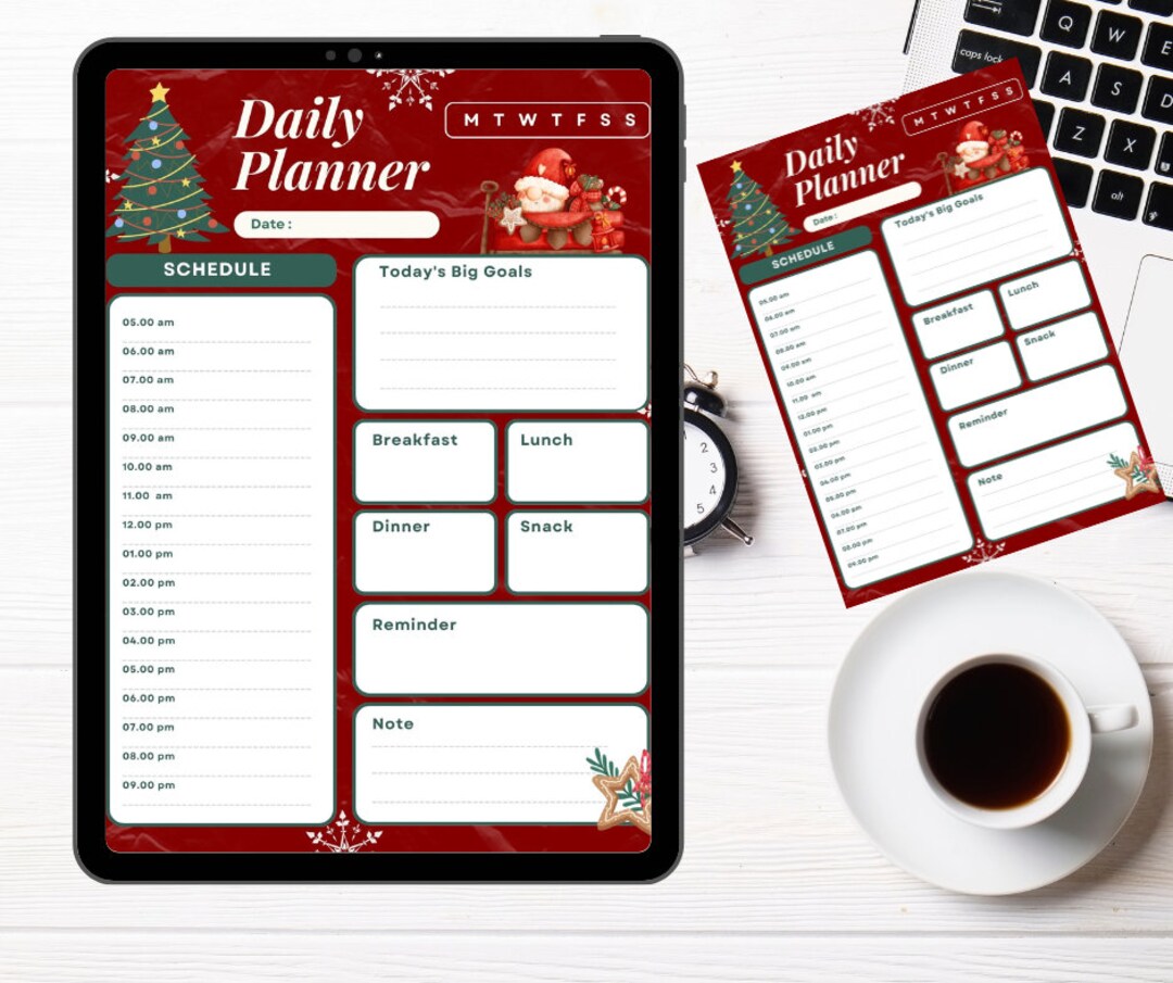 24 Hour Daily Planner Printable Christmas Daily Planner - Etsy