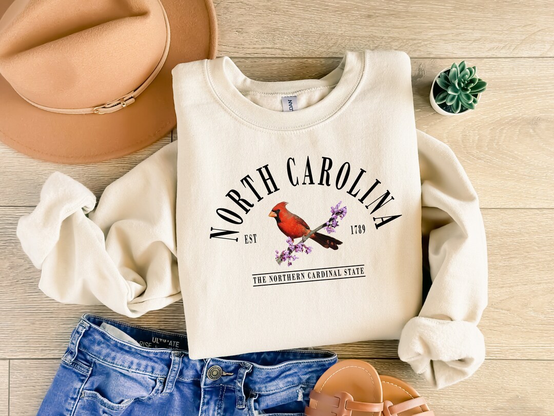 North Carolina State Bird Embroidered Crewneck - Northern Cardinal - Etsy