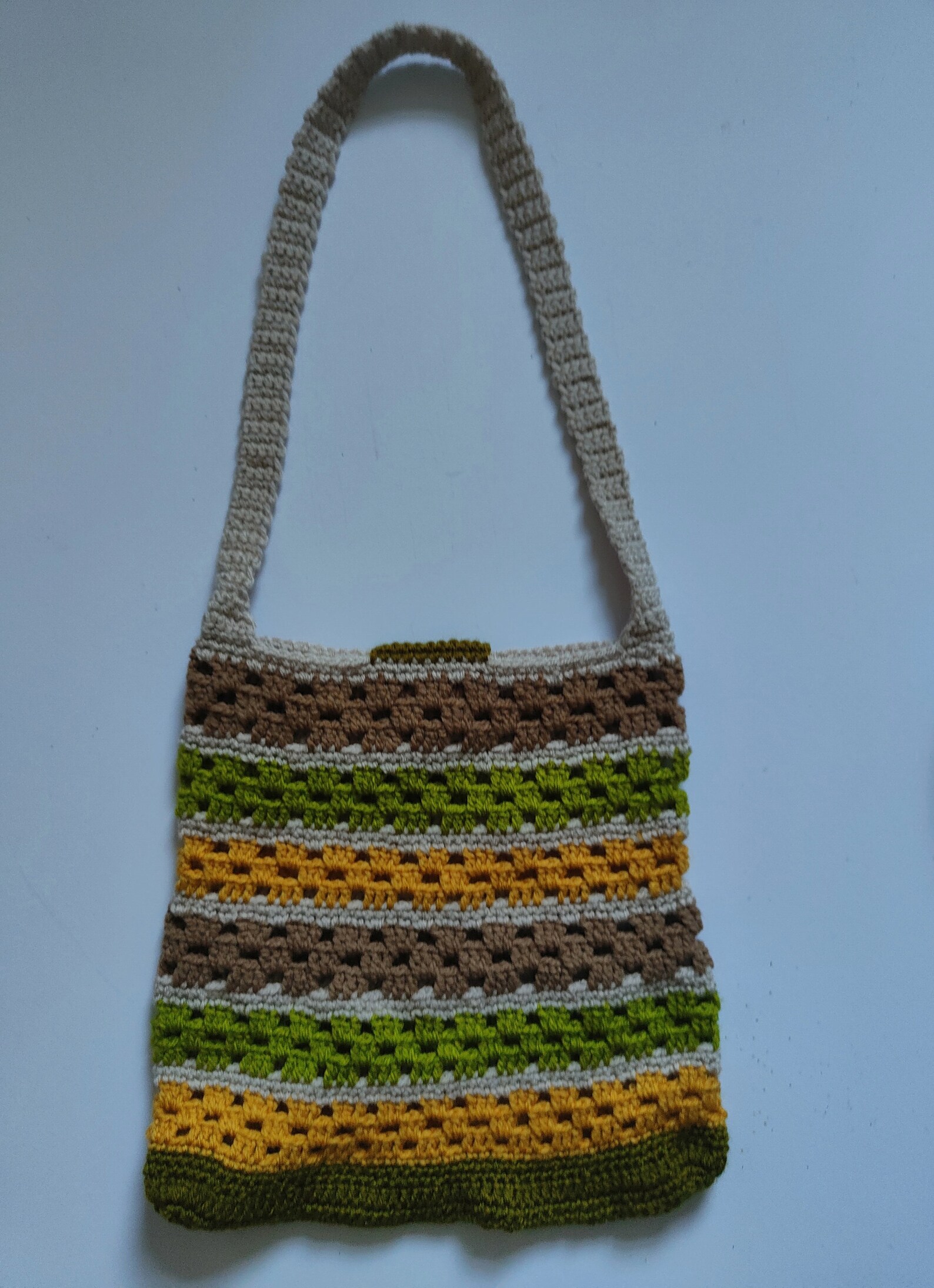 Striped Crochet Shoulder Bag - Etsy