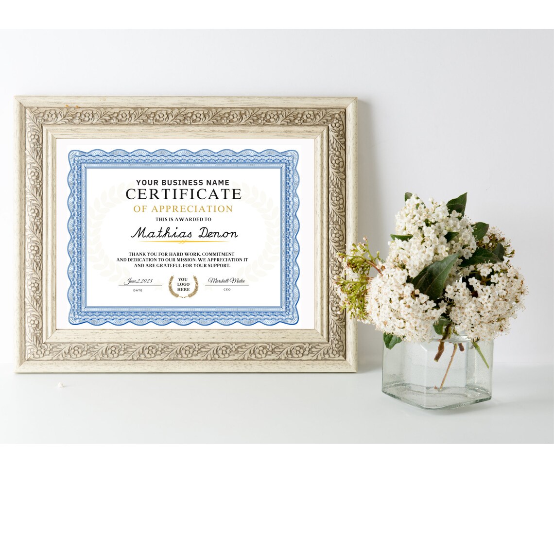 Editable Certificate of Appreciation, Canva Template, Appreciation ...