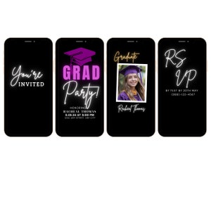 Purple Graduation Video Invitation Template,animated Invitation ...