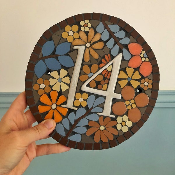 Mosaic House Number - Etsy