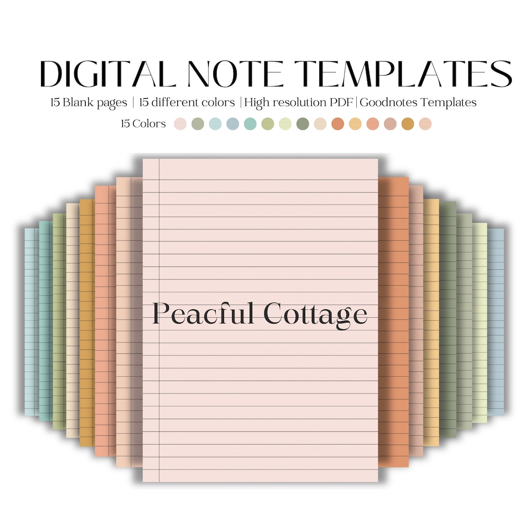 Digital Note Paper Templates, Templates Notetaking, Digital Notepad ...