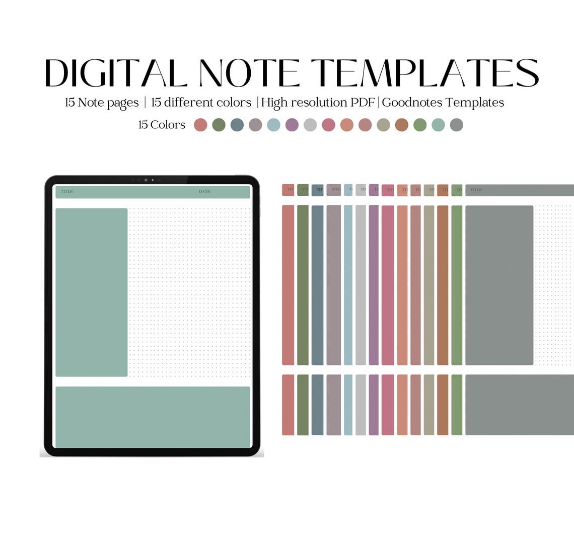 Digital Note Template, Cornell Notes, Student Note Taking, Digital ...