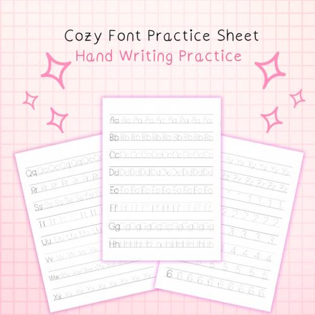 Hand Written Font Practice Cozy Fonts Digital Note Taking Cute ...