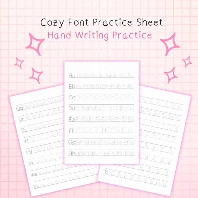 Hand Written Font Practice Cozy Fonts Digital Note Taking Cute ...