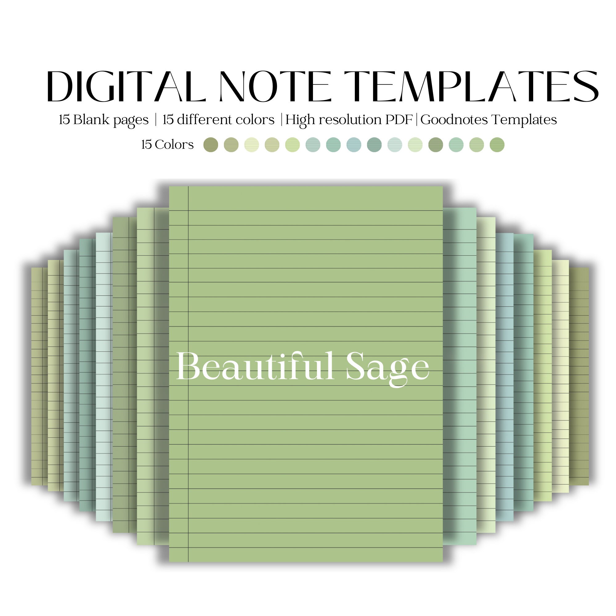 Digital Note Paper Templates, Templates Notetaking, Digital Notepad ...