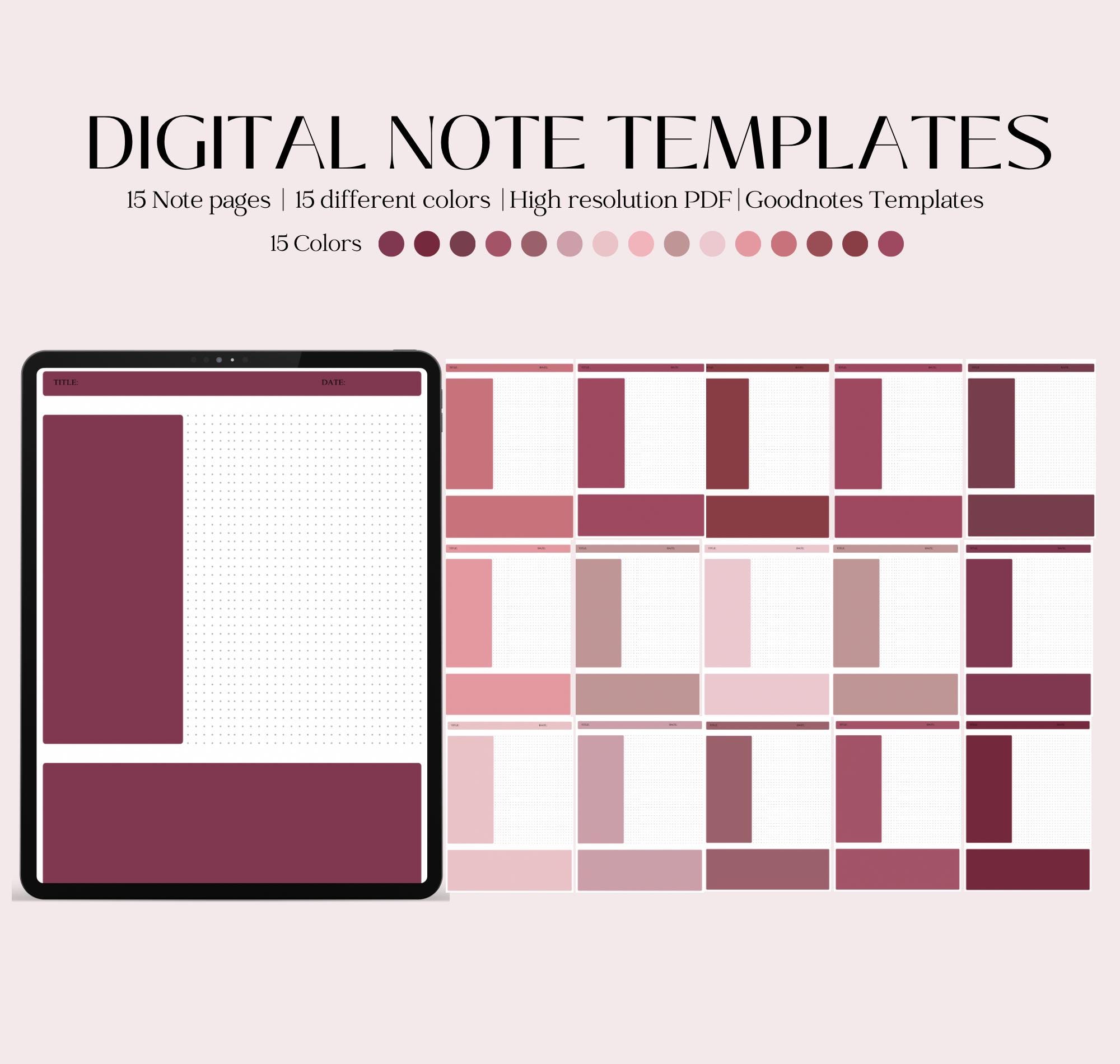 Digital Note Template, Cornell Notes, Student Note Taking, Digital ...