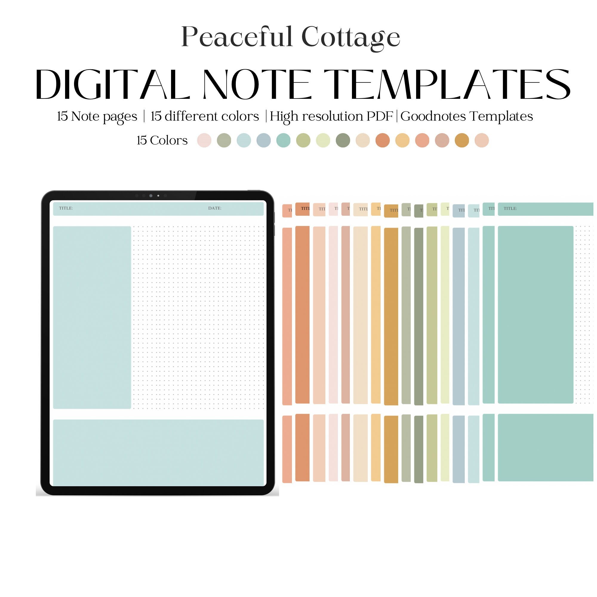 Digital Note Template, Cornell Notes, Student Note Taking, Digital ...