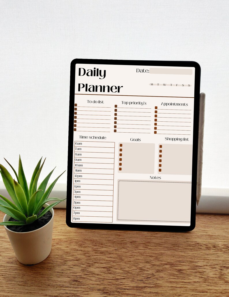 Elegant Daily Planner, Digital Daily Planner, Digital Download, Daily ...