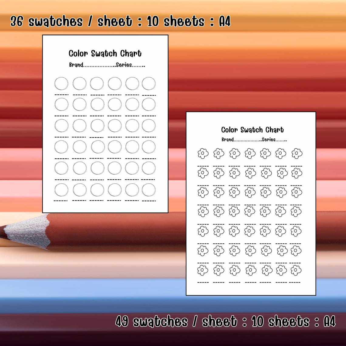 Blank Color Swatch Charts,printable Coloring Swatch Chart ,alcohol ...
