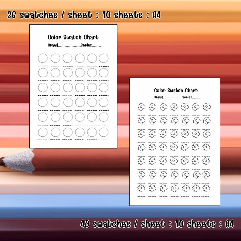 Blank Color Swatch Charts,printable Coloring Swatch Chart ,alcohol ...