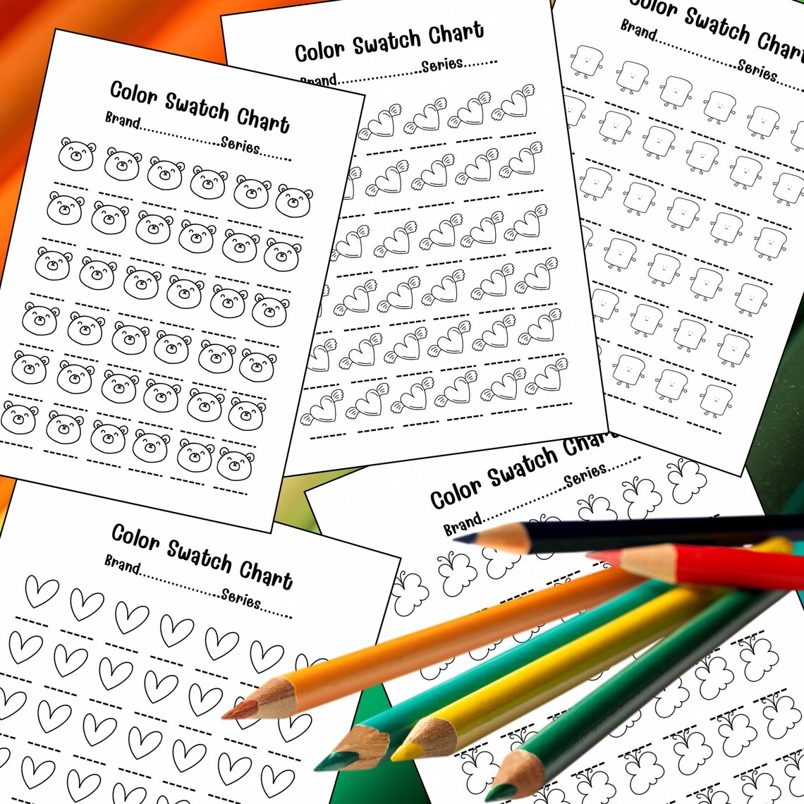 Blank Color Swatch Charts,printable Coloring Swatch Chart ,alcohol ...