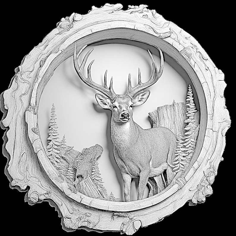 3d Illusion | Laser Engraving File | Wall Hanging | Deer | Hunting ...