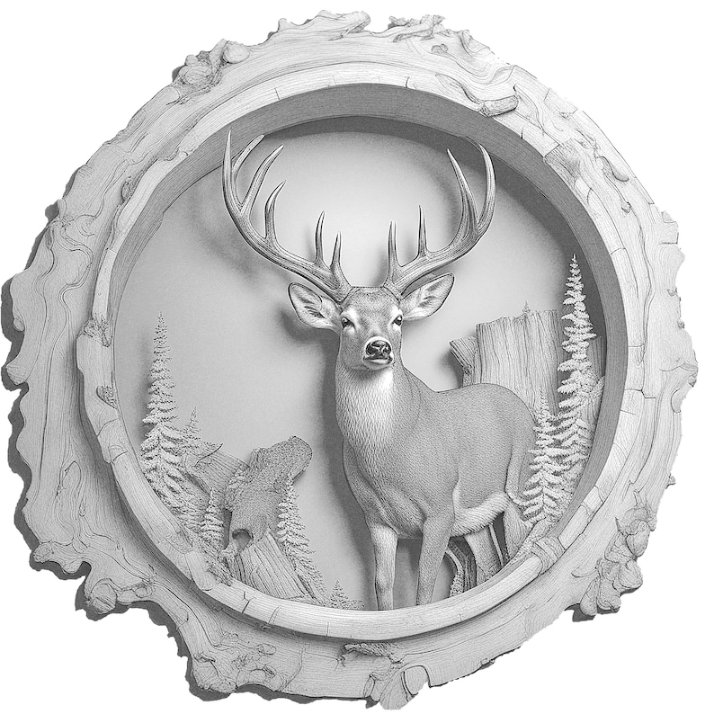 3d Illusion | Laser Engraving File | Wall Hanging | Deer | Hunting ...