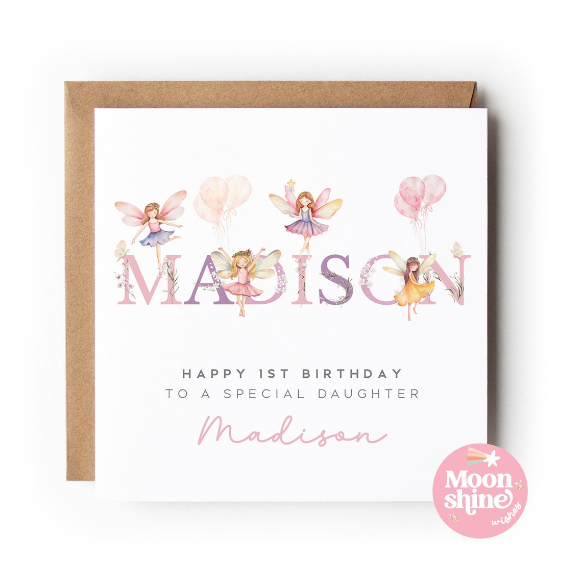 Personalised Name Fairy 1st Birthday Card,any Age Fairy Card Daughter ...