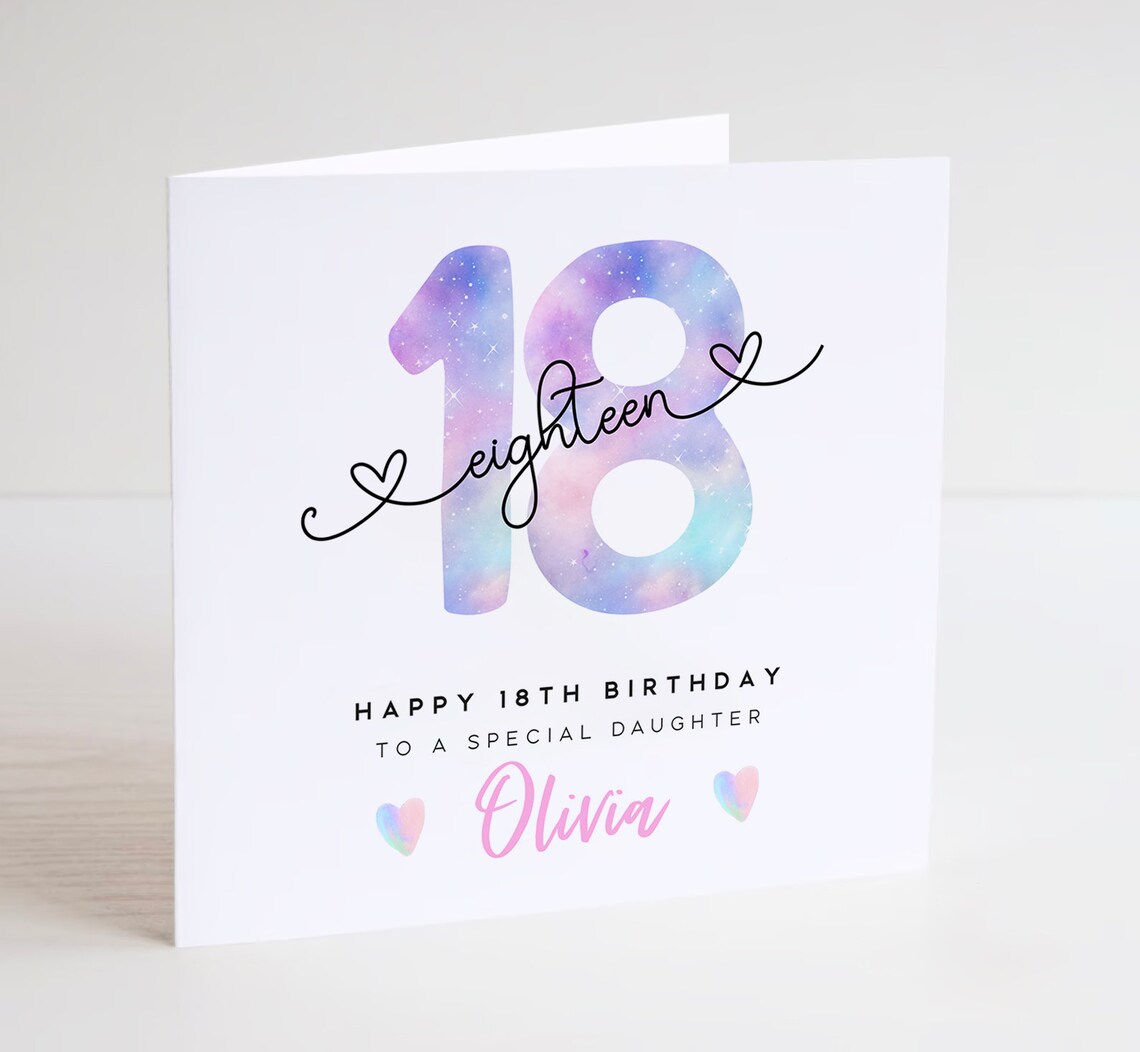 Personalised Card 18th Birthday Card, Eighteen Today, Card for 18th ...