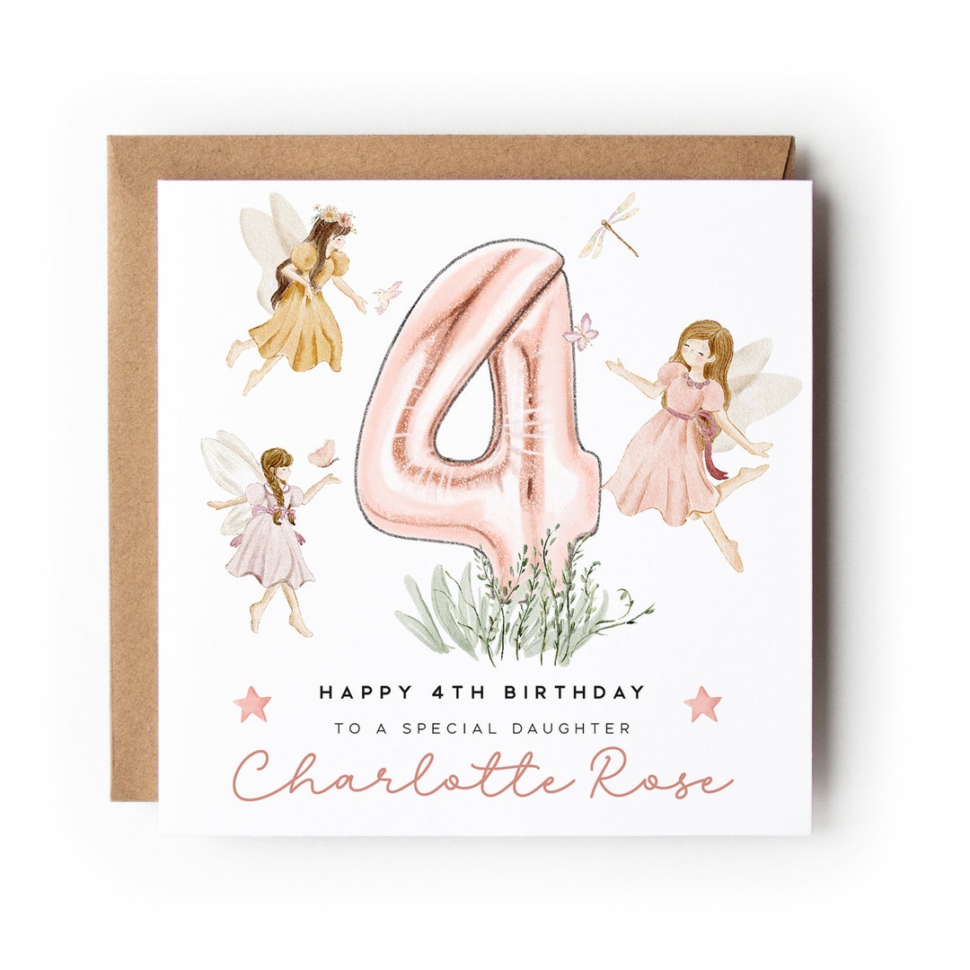 Magical Fairy Birthday Card Any Age Personalised, Flower Fairy Card ...