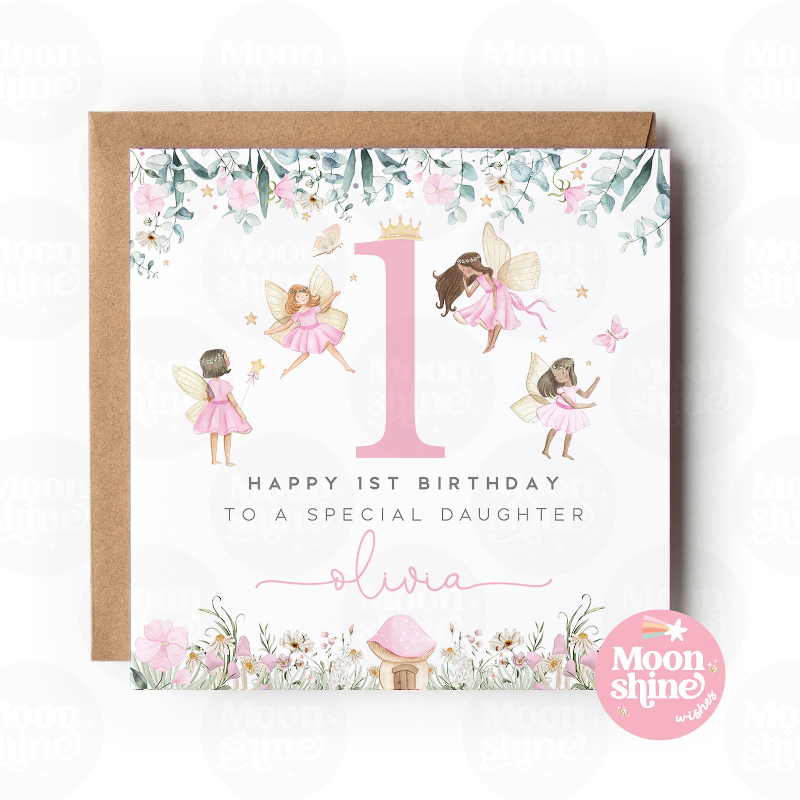 Magical Fairy 1st Birthday Card Any Age Personalised, Flower Fairy Card ...