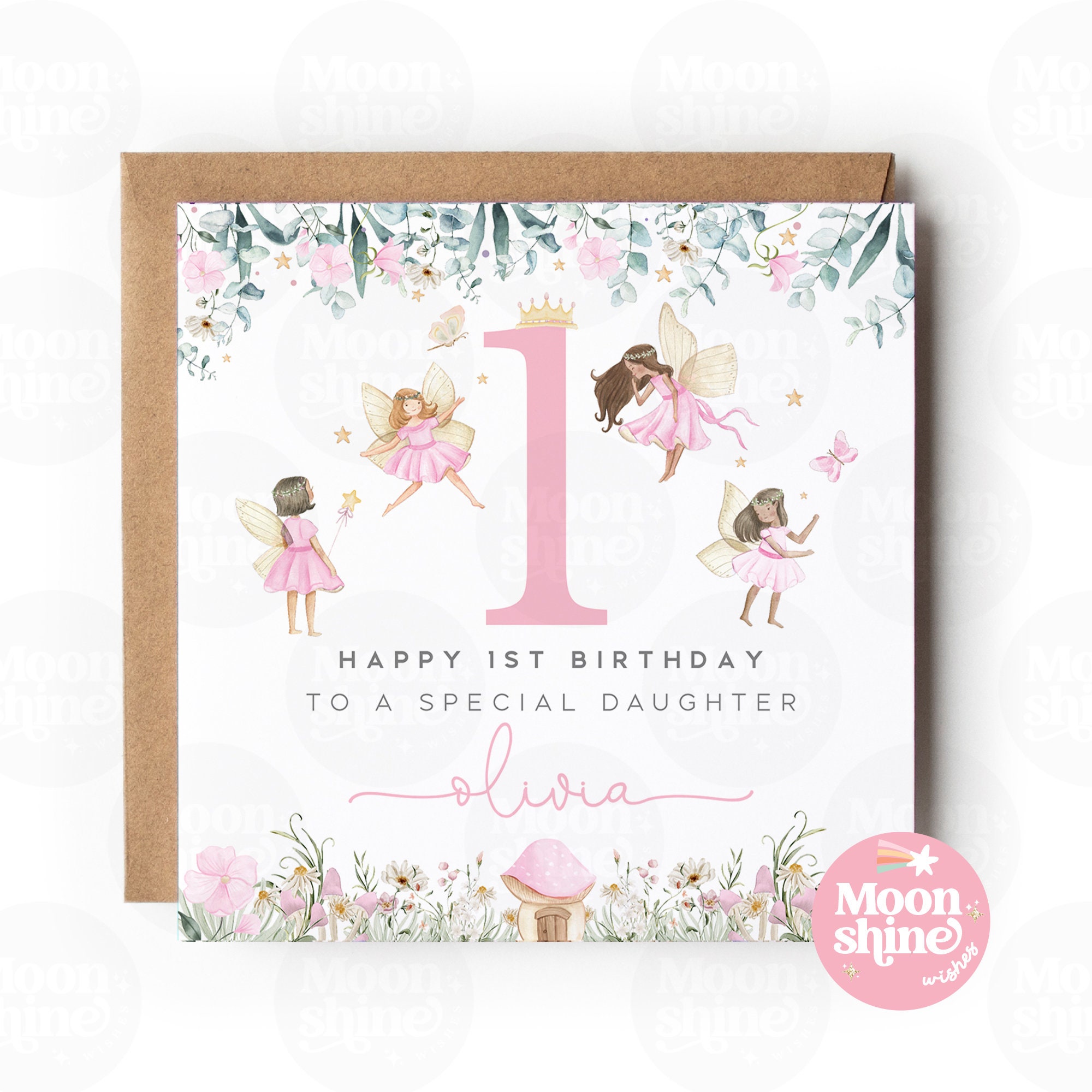Magical Fairy 1st Birthday Card Any Age Personalised, Flower Fairy Card ...