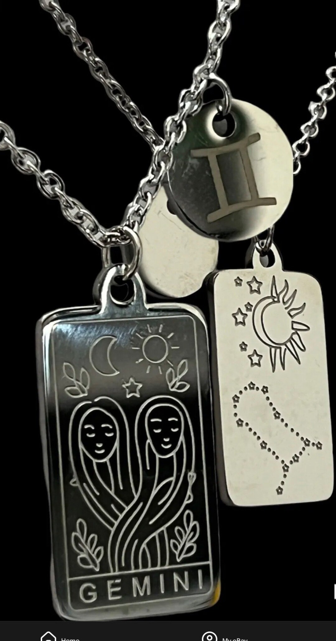 Gemini Zodiac Pendent With Charm Stainless Steel - Etsy