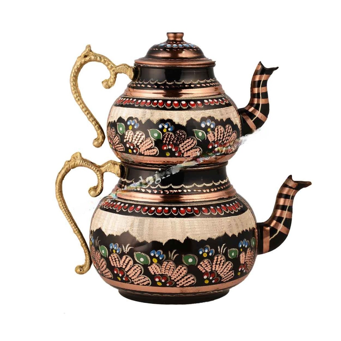 Turkish Tea Pot, Floral Pattern Copper Tea Kettle, Solid Copper Tea Pot ...