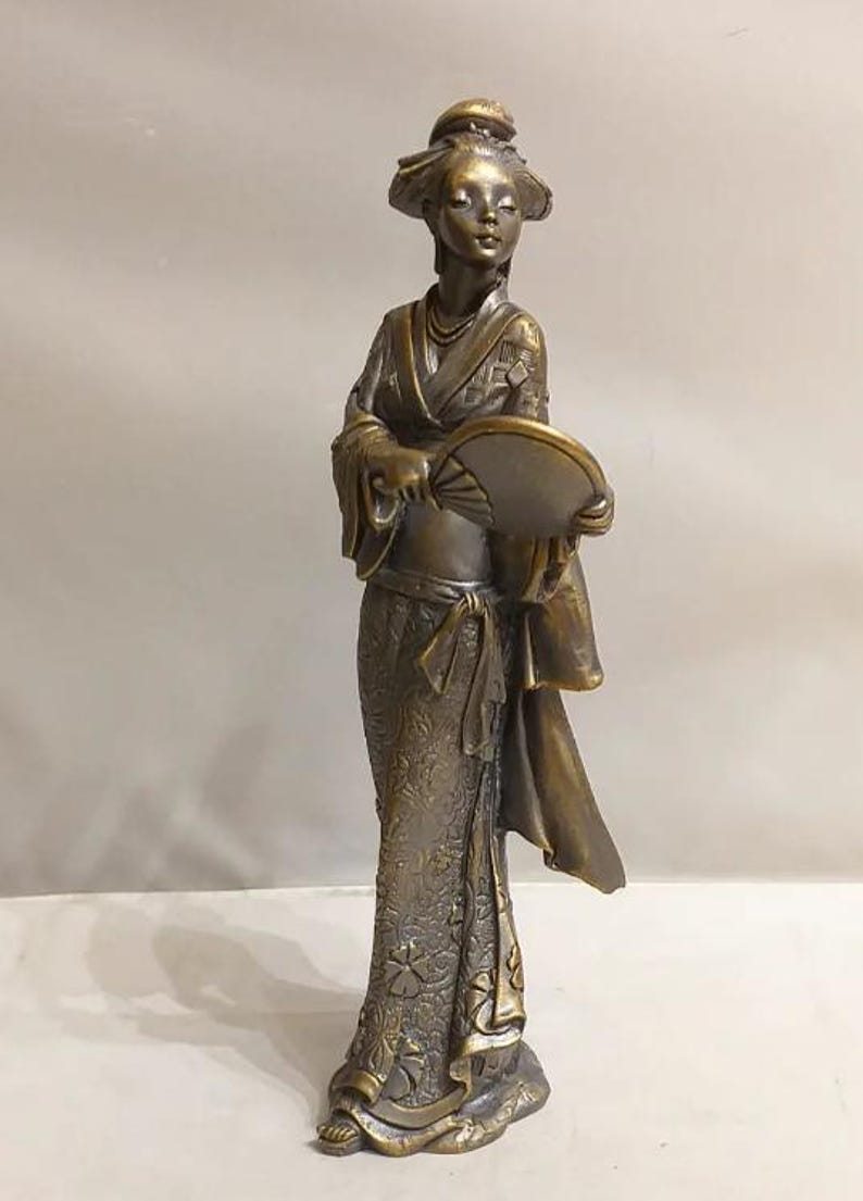 Japanese Geisha Sculpture | Antique Asian Lady Figurine ...