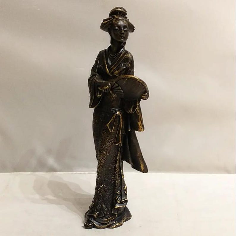 Japanese Geisha Sculpture | Antique Asian Lady Figurine ...