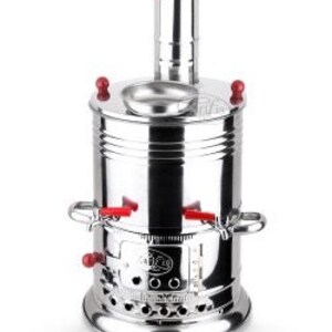 Traditional Water Heater & Samovar, Tea Samovar, Samovar Burning With ...