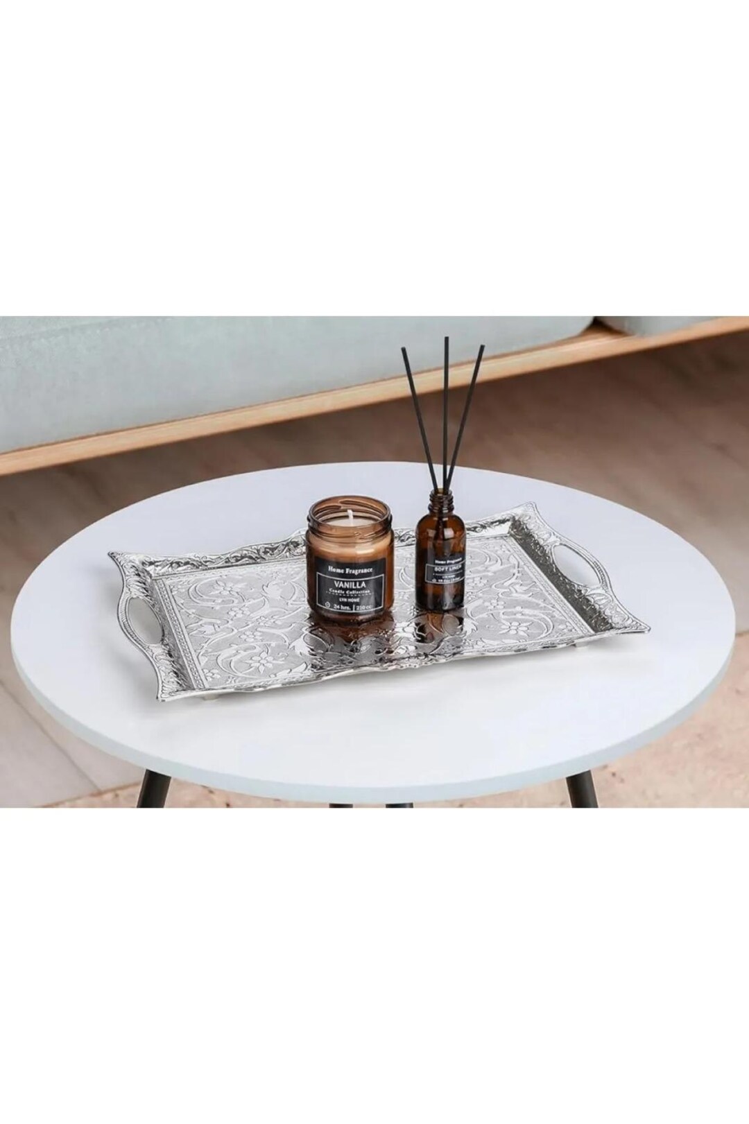 Patterned Serving Tray for Six People – Decorative Table Centerpiece ...