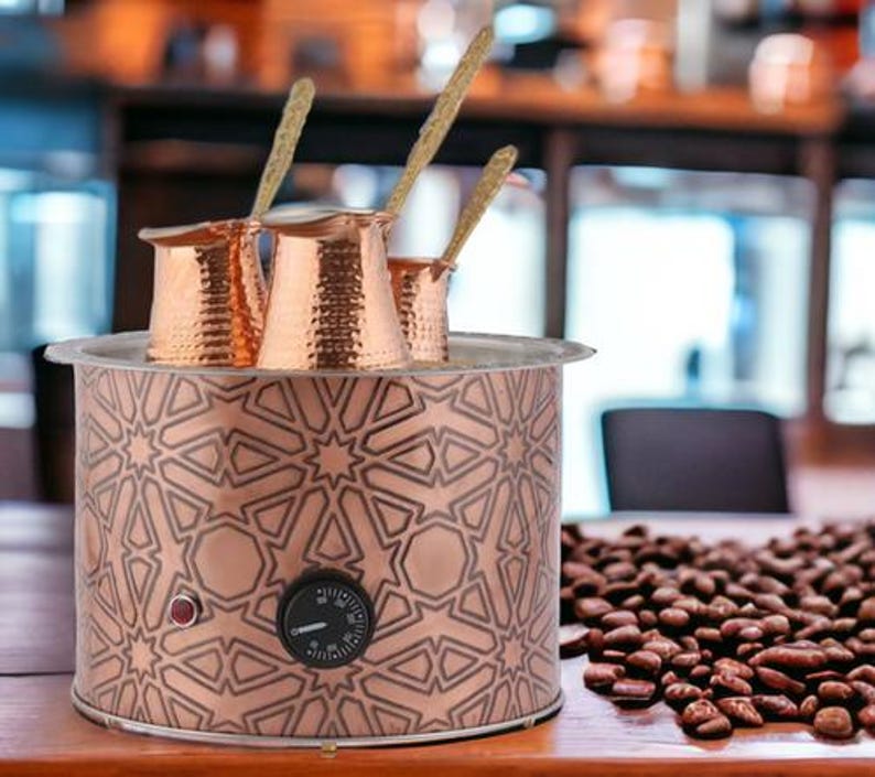 Traditional Copper Turkish Heating Sand Coffee Maker Circle Medium ...