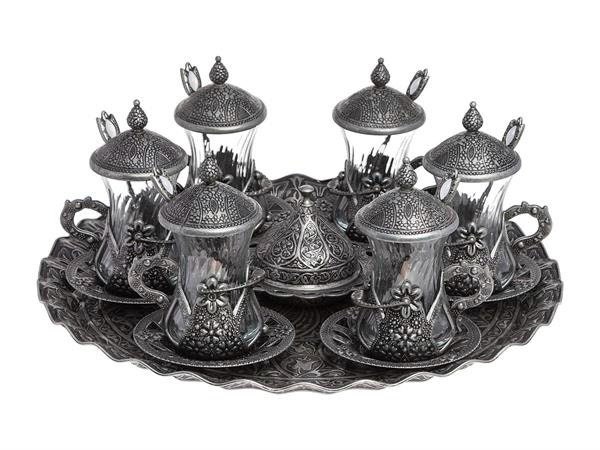 Tea Set With Tray Spoon Pewter - Etsy