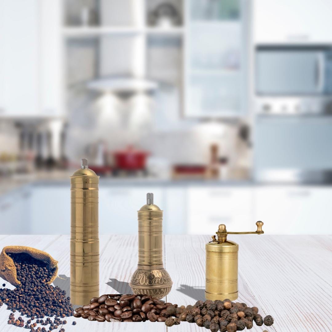 Set of 3, Traditional Turkish Coffee Grinders, Pepper Mill, Spice ...