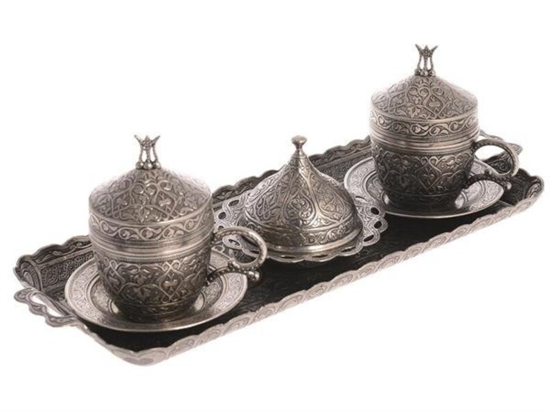 Turkish Coffee Set of Three, Coffee Cup Set 3, Easter Gifts, Colored ...