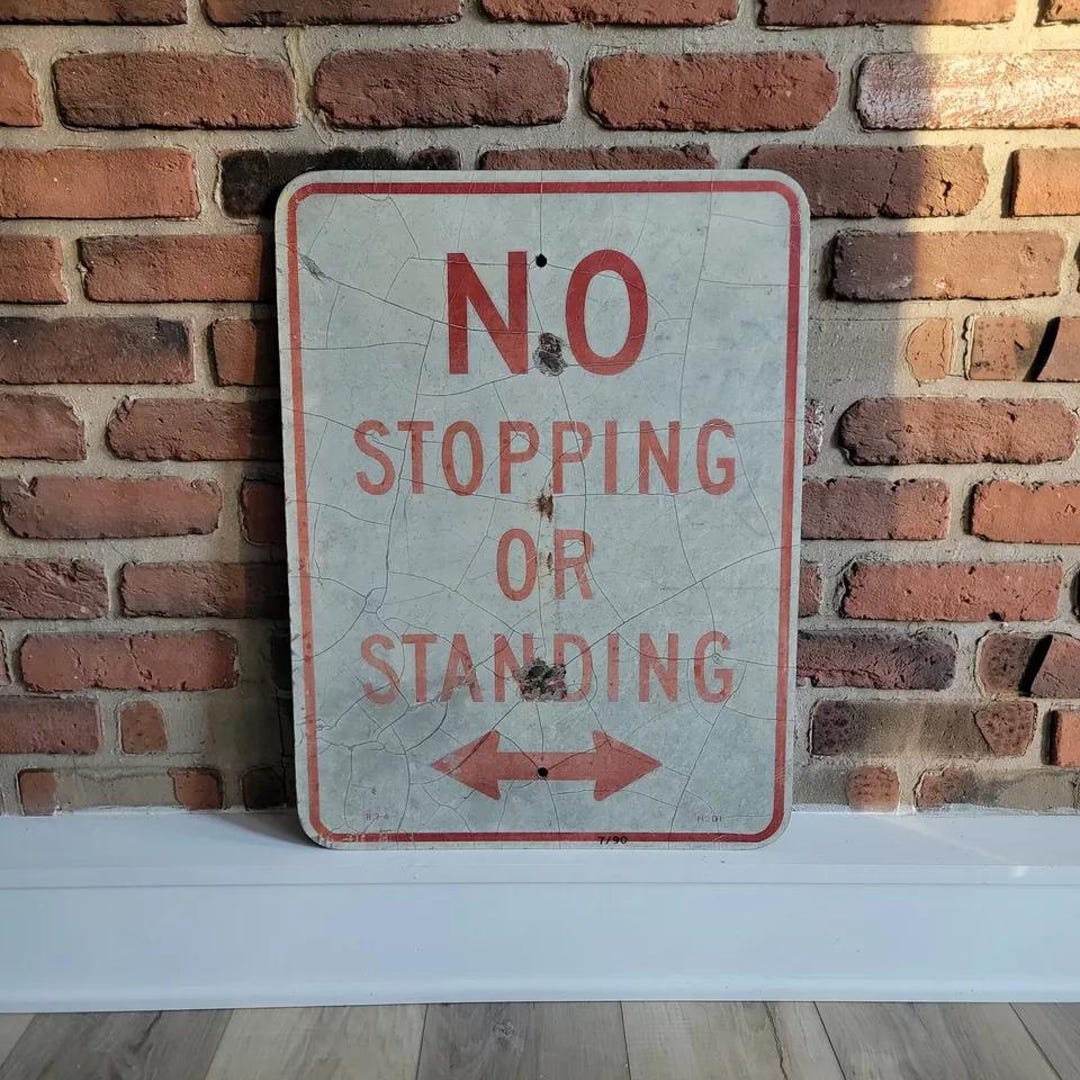 Authentic Retired No Stopping or Standing Street Road Sign, NJDT, NJDOT ...