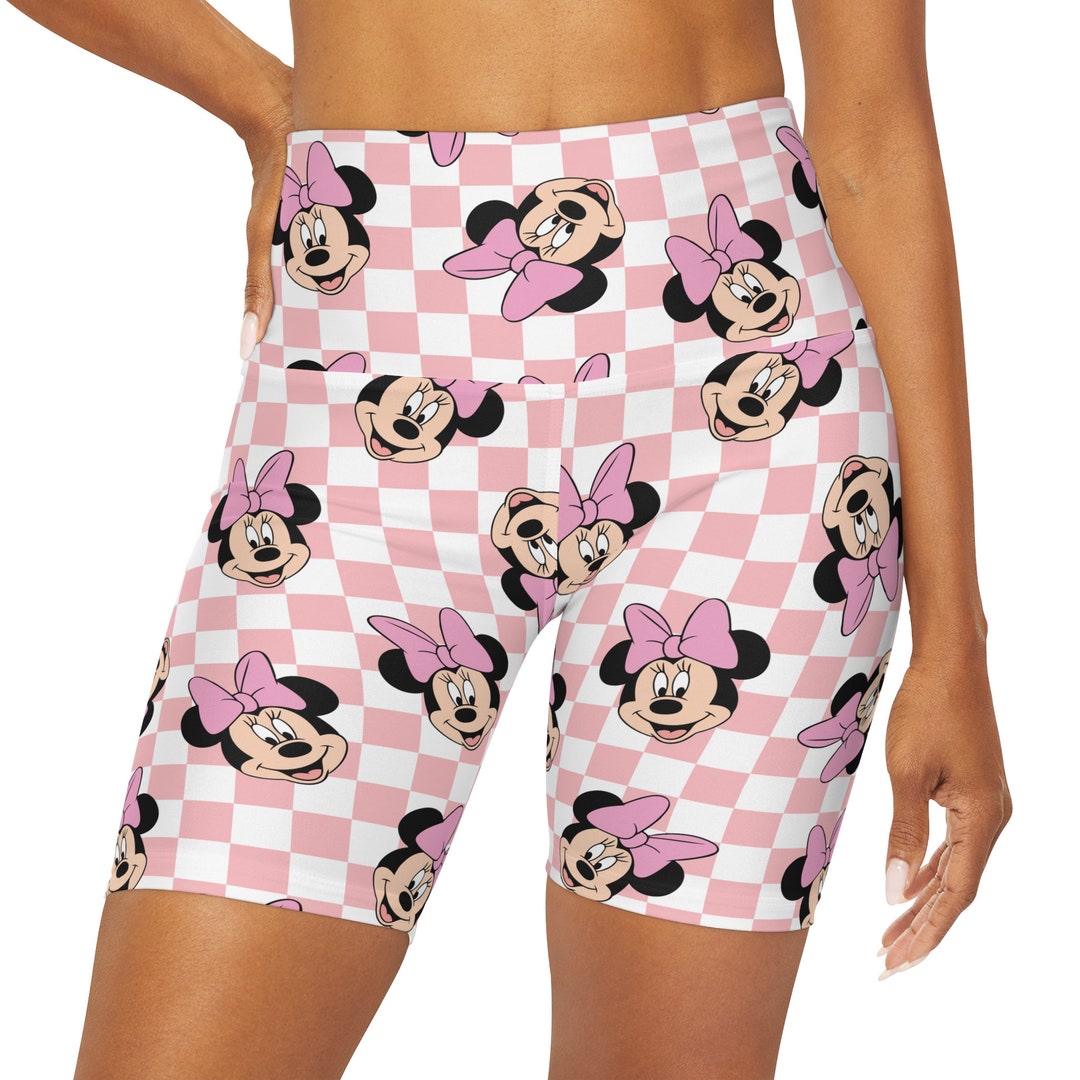 Minnie Mouse Bike Shorts, Minnie Mouse Checkered Shorts, Disney Shorts ...