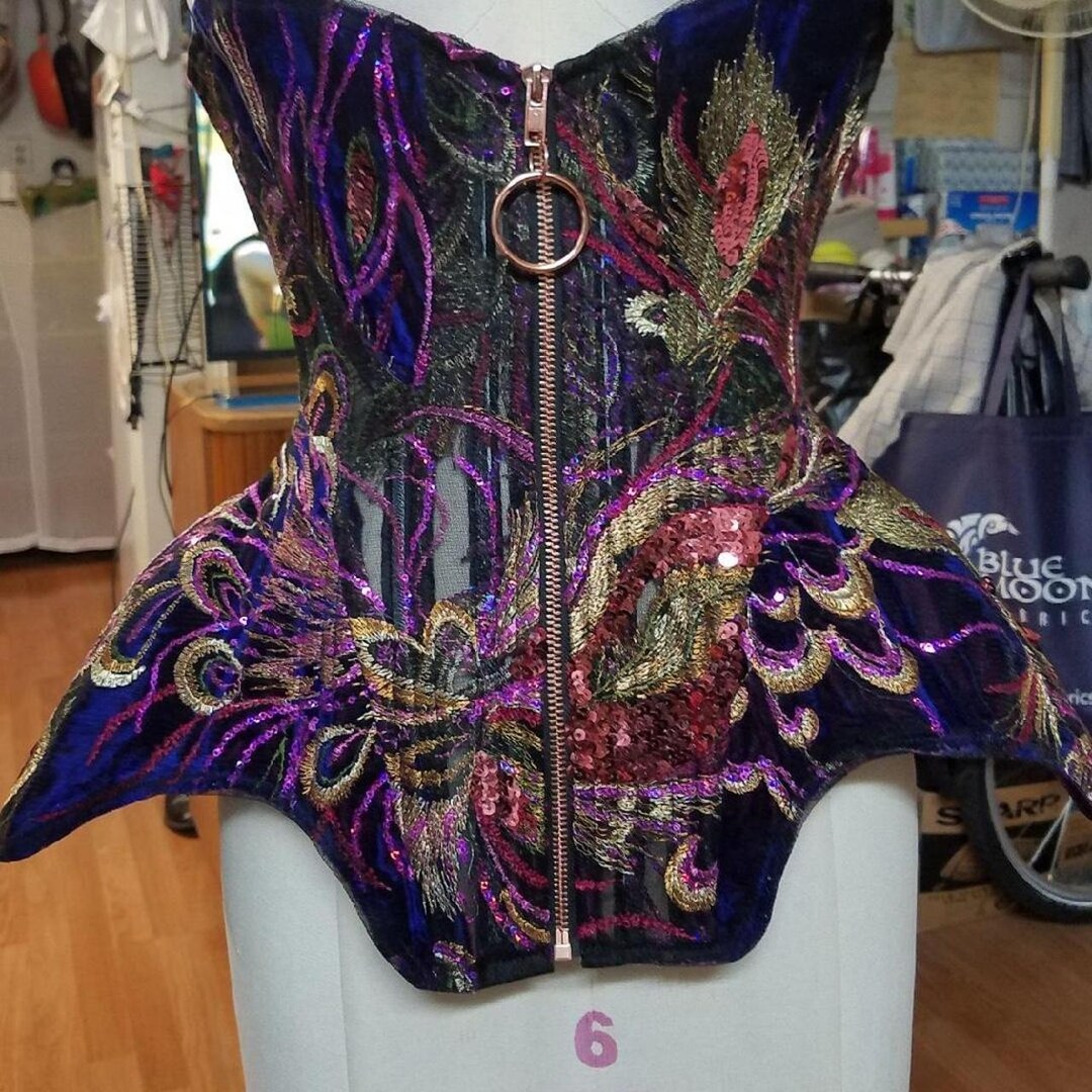 Peacock Corset (magenta) - Etsy